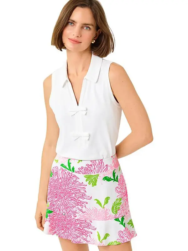 Lilly Pulitzer® Upf 50+ Luxletic Frida Sleeveless Bow Polo - Resort White