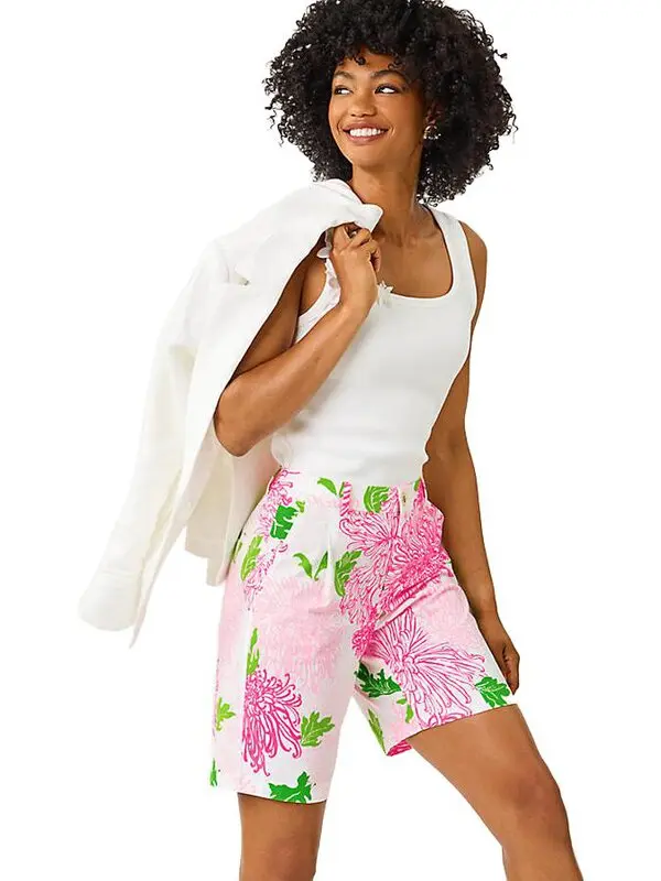 Lilly Pulitzer® Arametta High Rise Stretch Short - Resort White Lil Go With The Flow
