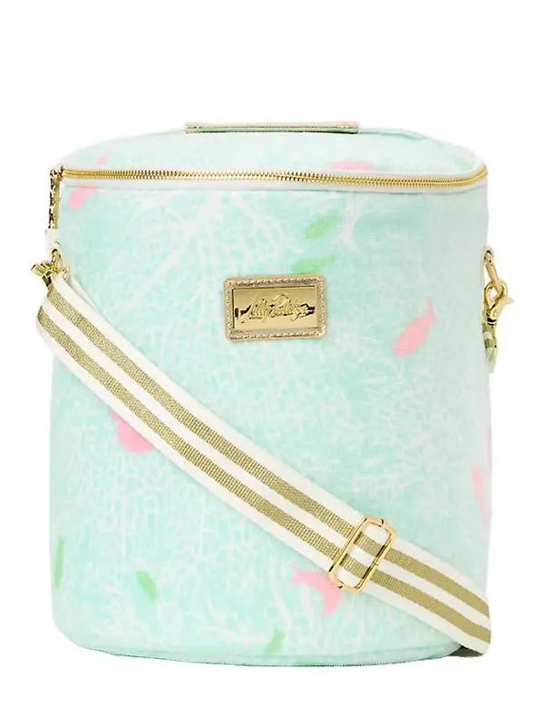 Lilly Pulitzer® Cylinder Cooler Bag With Gold Accents - Mint