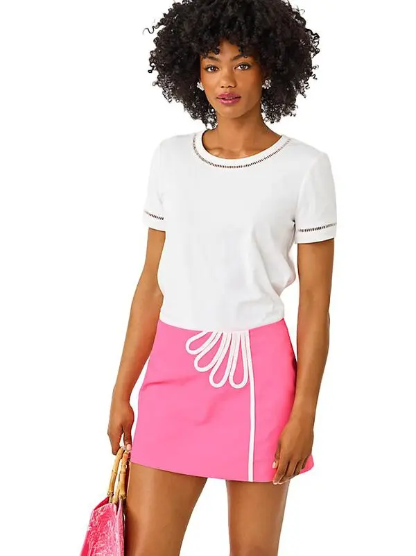 Lilly Pulitzer® Clairmont Ladder Lace Knit Top - Resort White