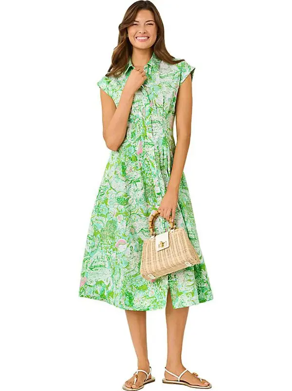 Lilly Pulitzer® Tonya Midi Shirtdress - Resort White Ship To Shore
