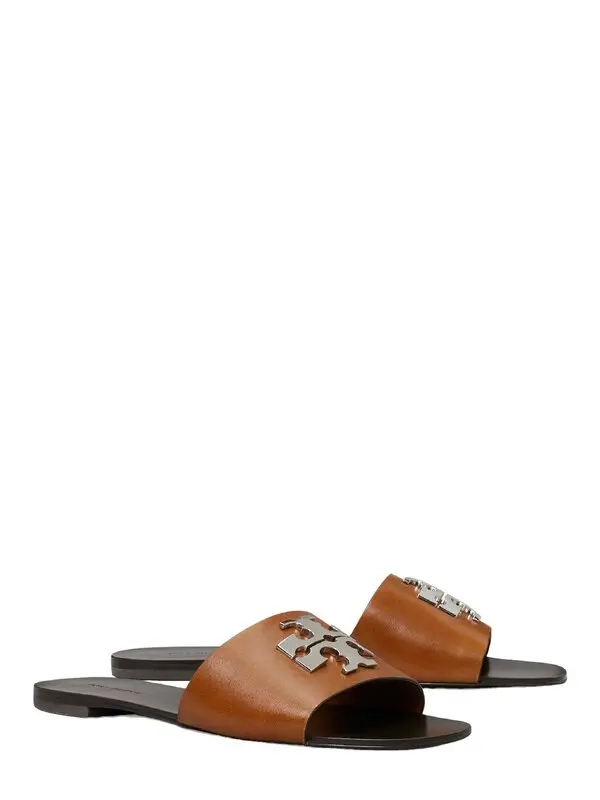 Tory Burch Charlie Slide Sandal With T-monogram Hardware - Classic Cuoio