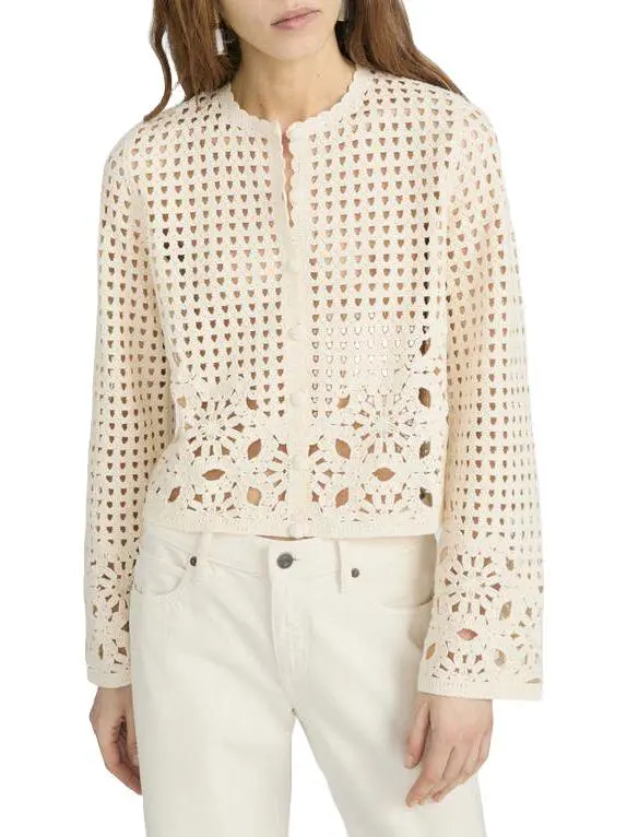 FRAME Open Stitch Cardigan - Cream