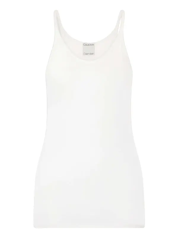 Calvin Klein Alicia Cotton-blend Jersey Tank Top - White