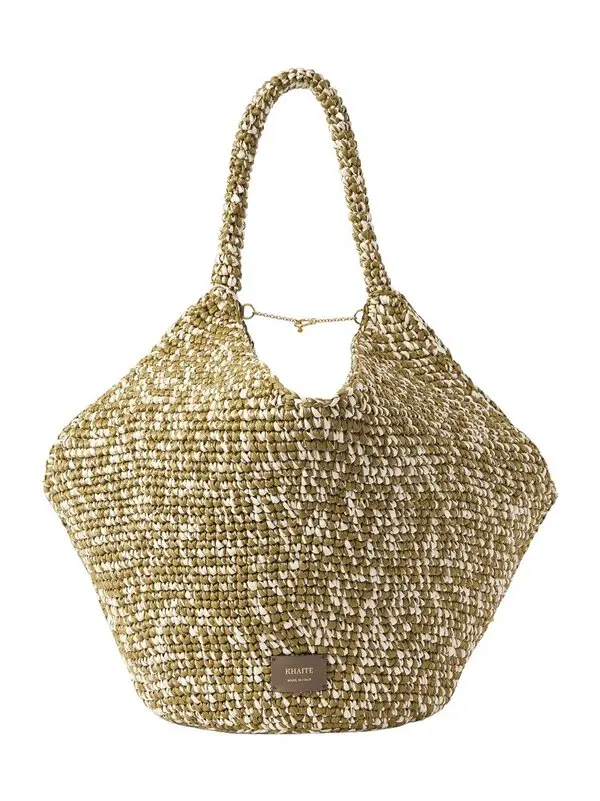 Khaite Lotus Medium Two-tone Woven Tote - Green
