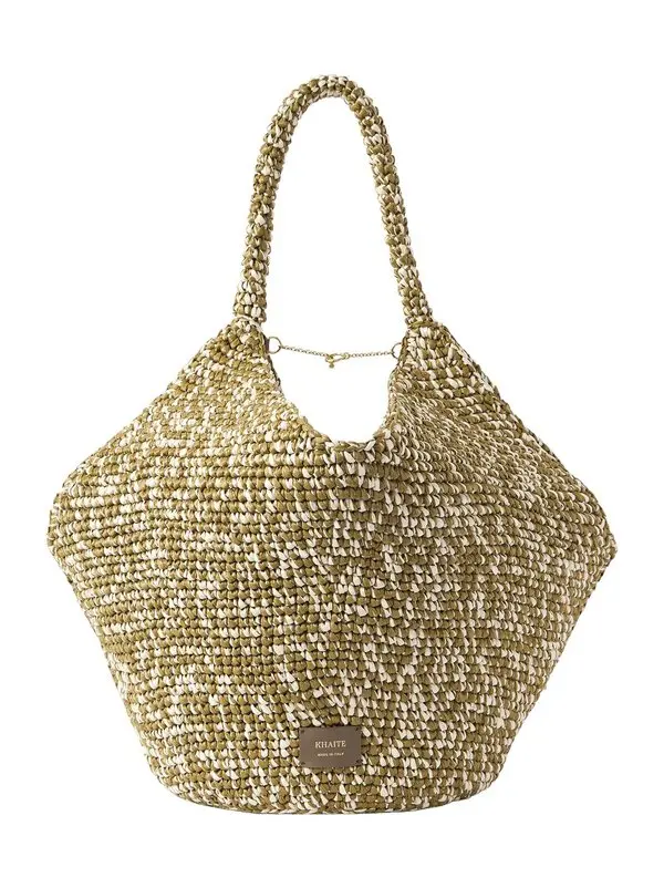 Khaite Lotus Medium Two-tone Woven Tote - Green