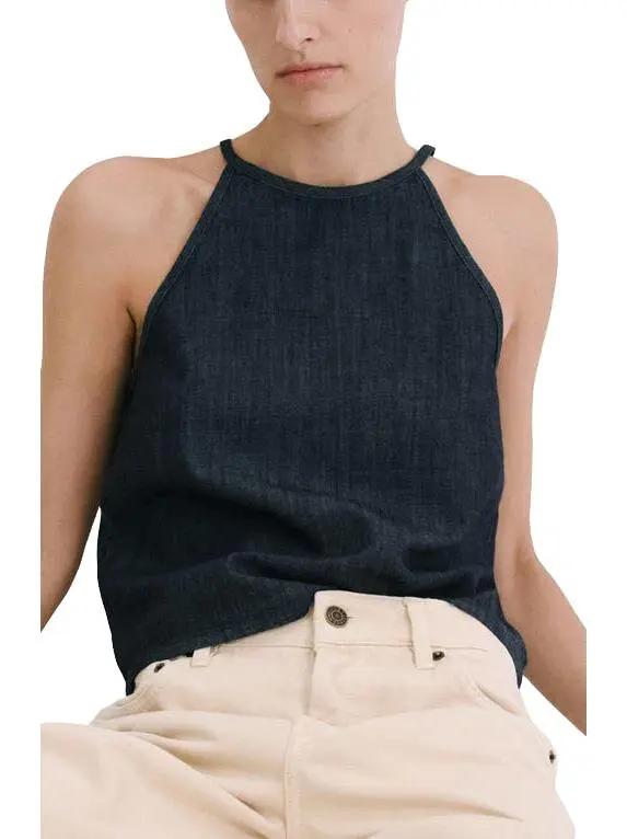 Mango Sleeveless Denim Top - Blue