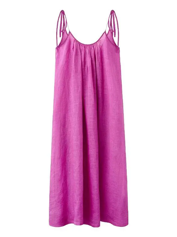 Mango Ramie Nightgown - Fuchsia