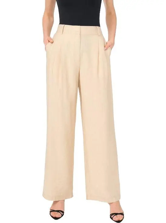 Vince Camuto Pleated Wide Leg Pants - Birch