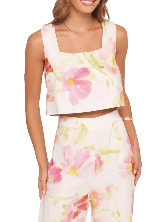 PETAL & PUP Floral Crop Tank - Pink Garden Floral