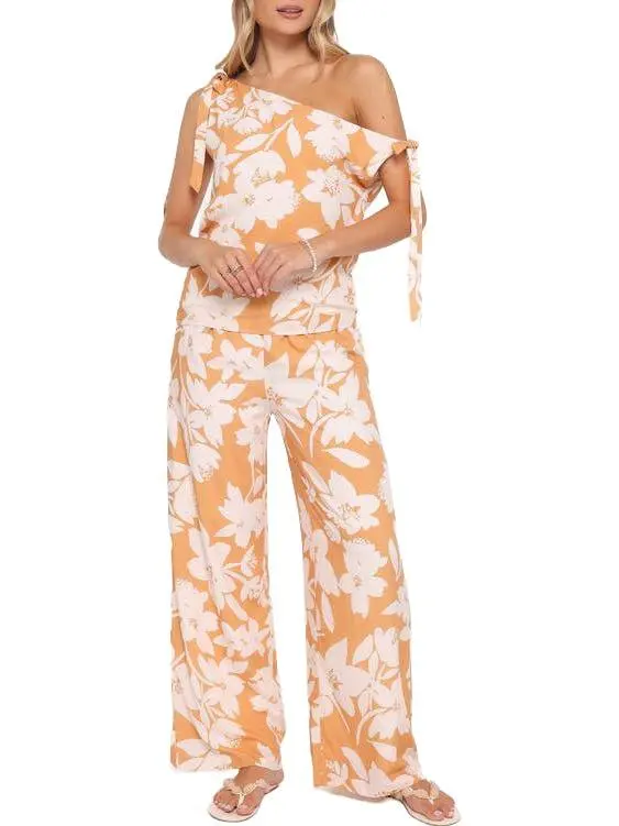PETAL & PUP Flynn Floral One-shoulder Top & Pants Set - Yellow Floral