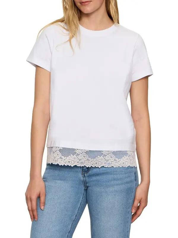 Sanctuary Cami Remix Top With Lace Trim - White