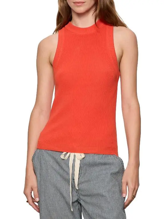 Sanctuary In The Mix Cotton Sweater Tank - Hibiscus Orange