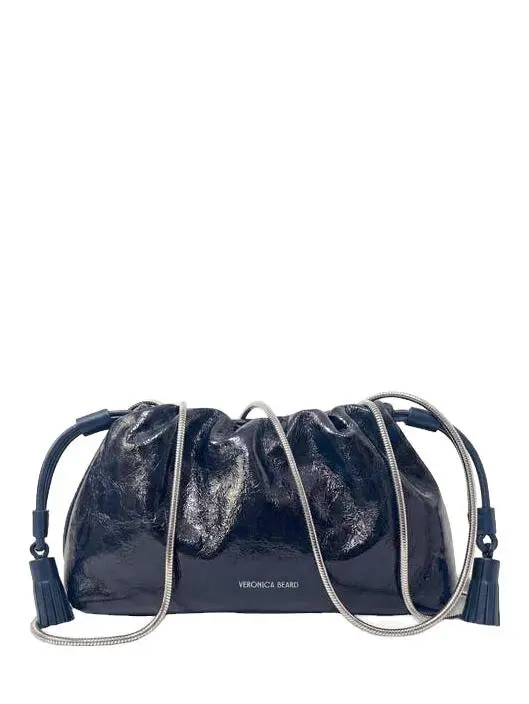 Veronica Beard Crinkle Leather Small Stash Bag - Navy