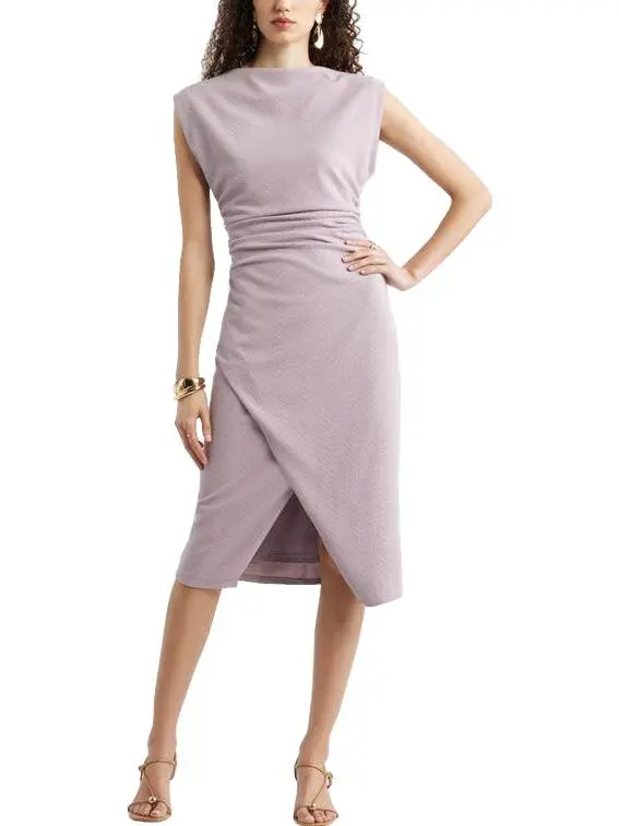 Nordstrom Ruched Cap Sleeve Dress - Purple Fog