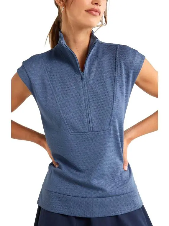 Zella Sleeveless Mesh Top - Blue Vintage