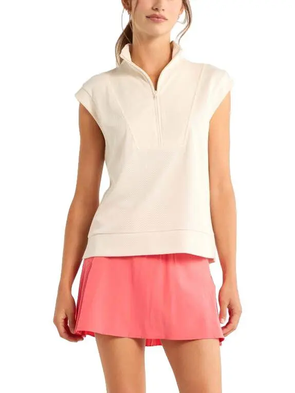 Zella Sleeveless Mesh Top - Ivory Whitecap