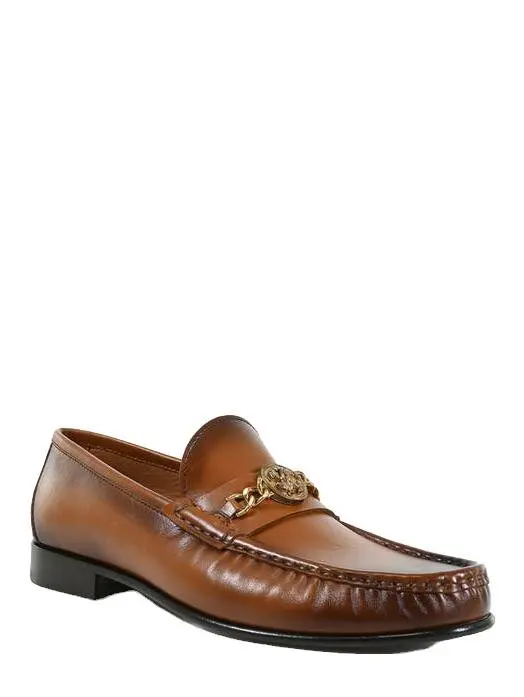 Roberto Cavalli Burnished Leather Bit Loafers - Light Brown