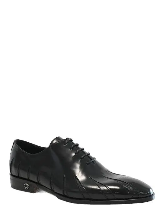 Roberto Cavalli Pleated Leather Oxford Shoes - Black