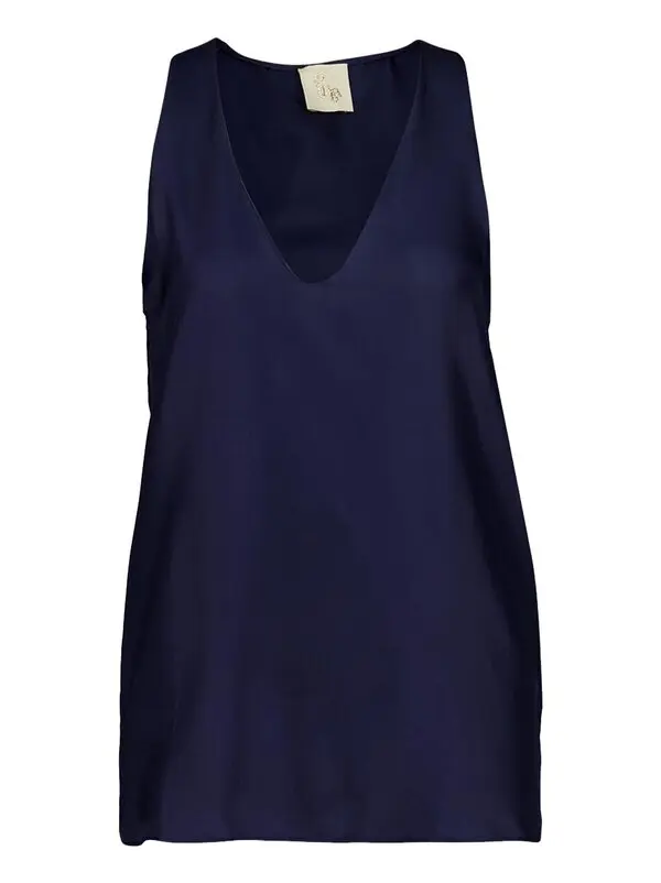 PAULA Nama Serena Peacoat Silk Tank Top - Blue