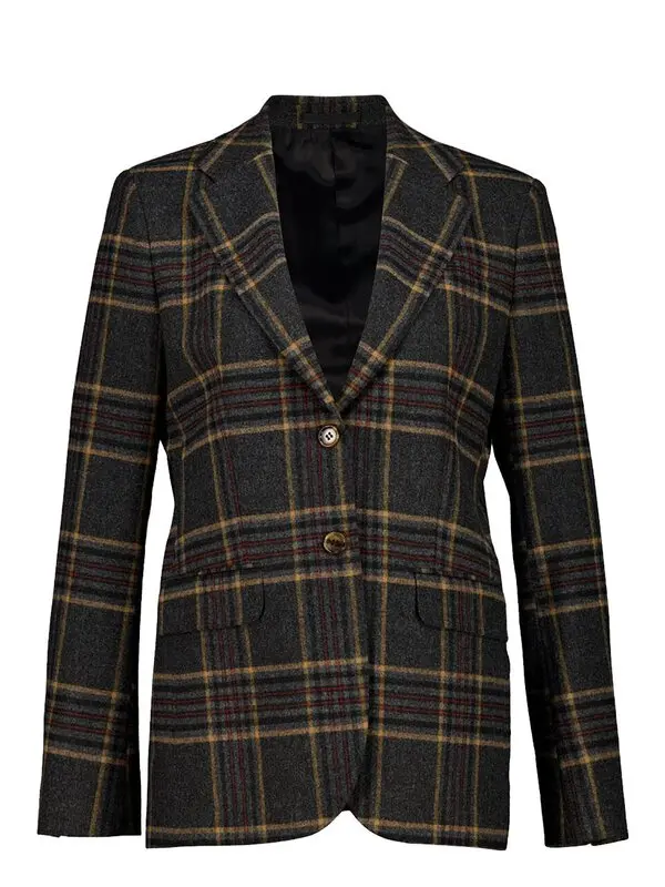 PAULA Check Houndstooth Blazer - Brown