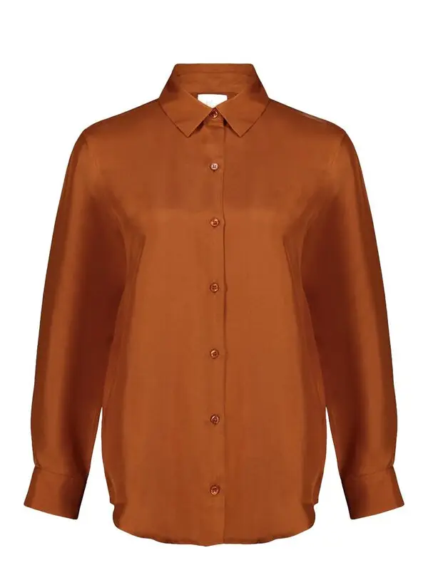 PAULA Name Ametista Cinnamon Stick Silk Shirt - Orange