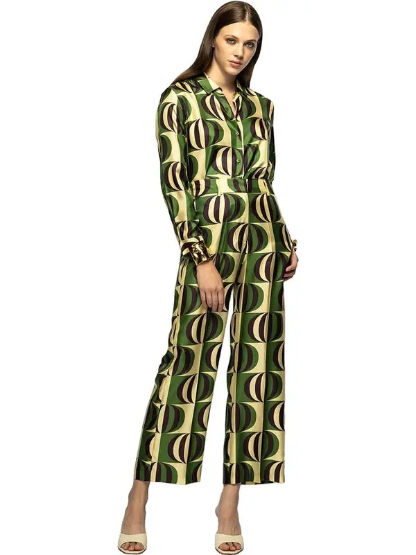 PAULA S Amethysta Modernchess Printed Silk Twill Shirt - Multicolour