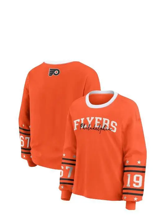 WEAR BY ERIN ANDREWS Philadelphia Flyers Long-sleeve Sport T-shirt By - Orange