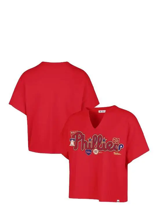 STONEY CLOVER LANE X '47 Philadelphia Phillies Oversized Notch Neck T-shirt - Red