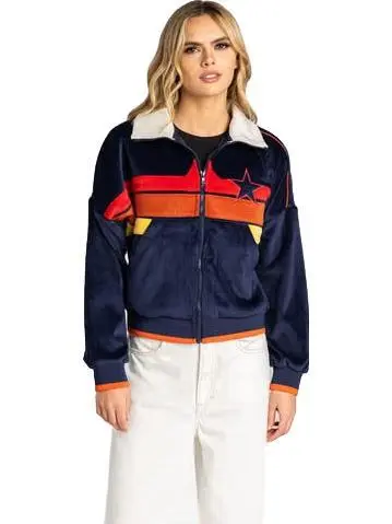 THE WILD COLLECTIVE Houston Astros Velvet Corduroy Full-zip Jacket - Blue