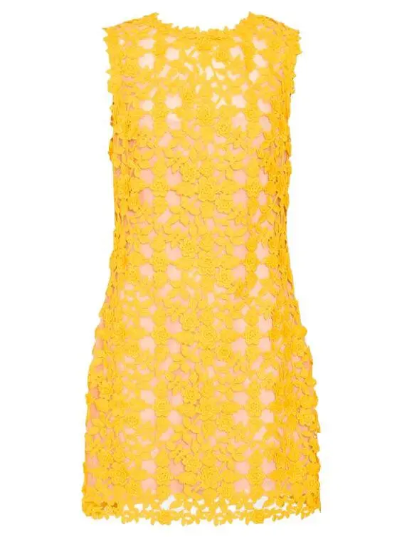 MILLY Livia Lace Mini Dress - Yellow