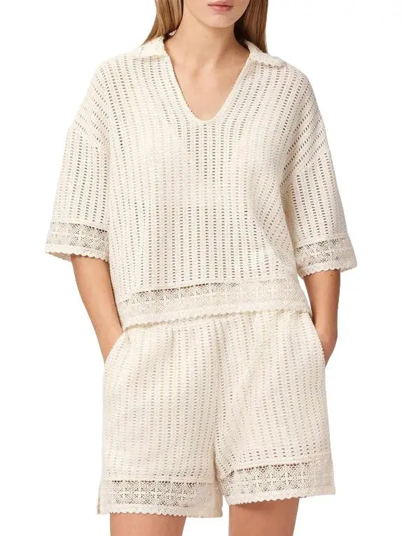 ALLSAINTS Elma Open Stitch Top - Mallow White