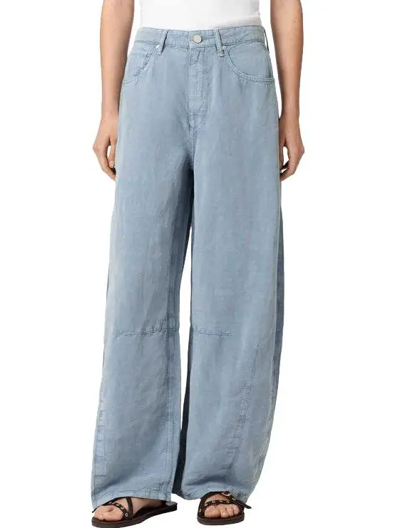 ALLSAINTS Jett Wide Leg Pull-on Pants - Light Blue