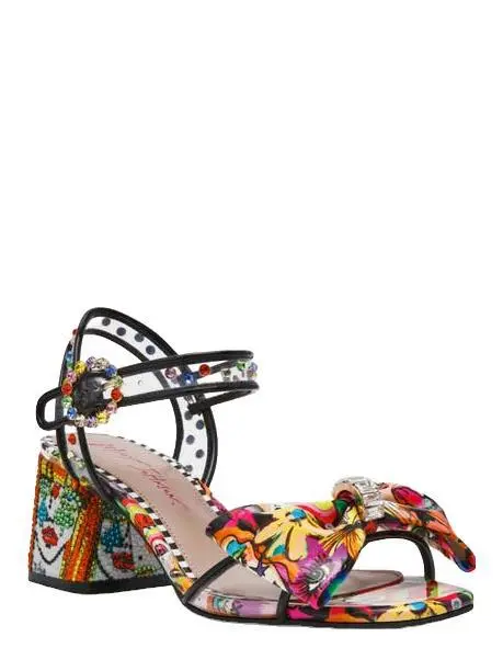 Betsey Johnson Embellished Ankle Strap Sandals - Bright Multi