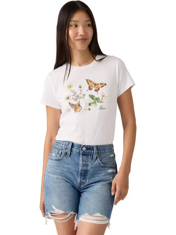 LEVI'S Graphic T-shirt With Butterfly And Floral Print - Butterflies On Dasies