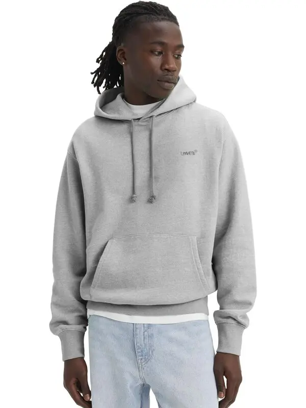 LEVI'S Seasonal Pullover Hoodie With Graphic Detail - Mid Tone Grey Heather