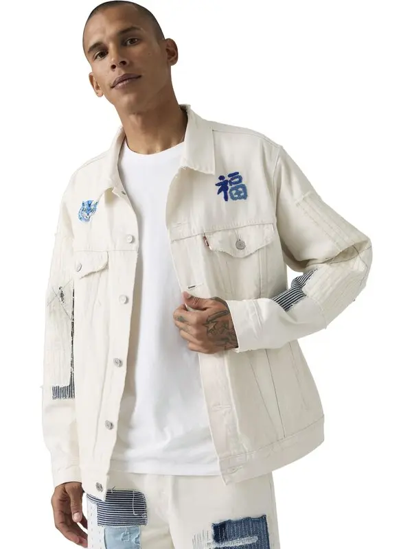 LEVI'S Relaxed Fit Trucker Jacket With Embroidered Details - Crystal Tear Patch
