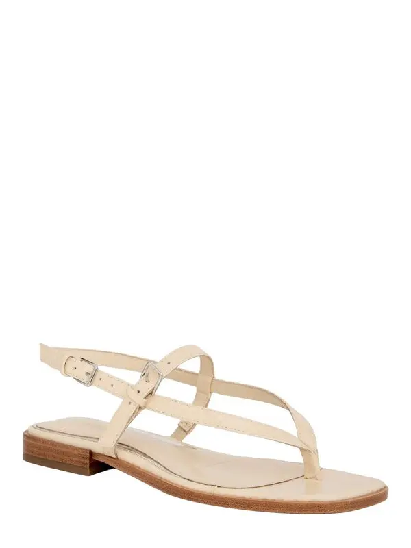 Paige Regan Leather Strappy Sandals - Bone Snake