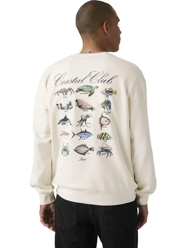 LEVI'S Relaxed Fit Graphic Crewneck Sweatshirt - Coastal Club Egret