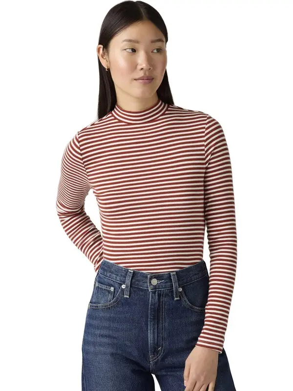 LEVI'S Effortless Long Sleeve Mock Neck T-shirt - Marigold