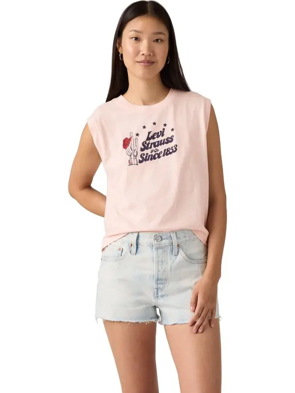 LEVI'S Graphic Boxy Tank Top - Crystal Pink