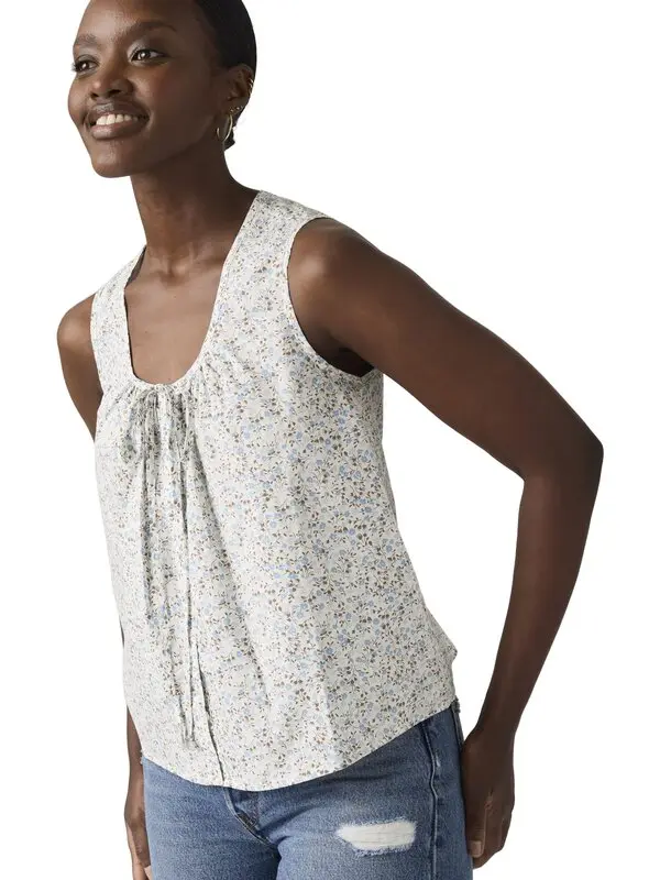 LEVI'S Luella Blouse With Tie Neck And Flowy Fit - Babitz Ditsy Glacier