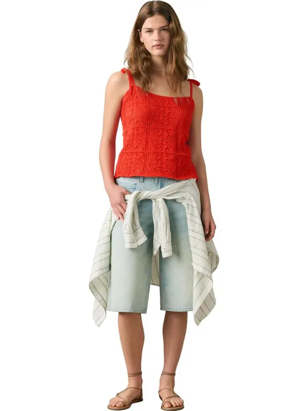 LEVI'S Abbey Tie-shoulder Sweater Tank Top - Signal Red