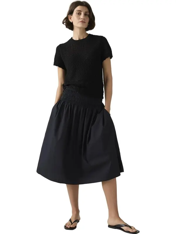 LEVI'S Isabelle Crochet Short Sleeve Sweater - Anthracite Night