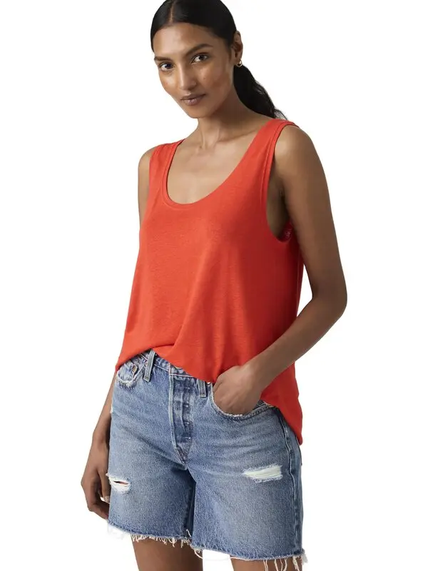 LEVI'S Lori Linen Scoop Tank Top - Signal Red