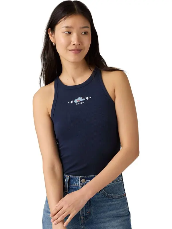 LEVI'S Graphic Logo Racerback Tank Top - Mini Hat Navy Blazer