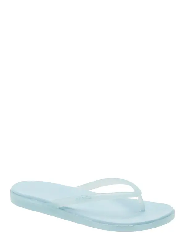 CROCS Miami Flip Flop With Wedge Heel And Square Toe - Sky Blue Jelly