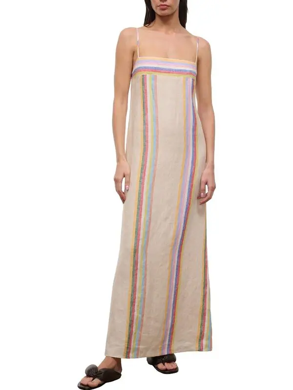 Staud Laura Stripe Linen Maxi Dress - Day Trip Stripe