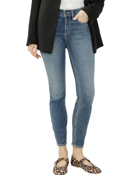 SILVER JEANS CO. Suki Curvy Mid Rise Skinny Jeans - Uncharted