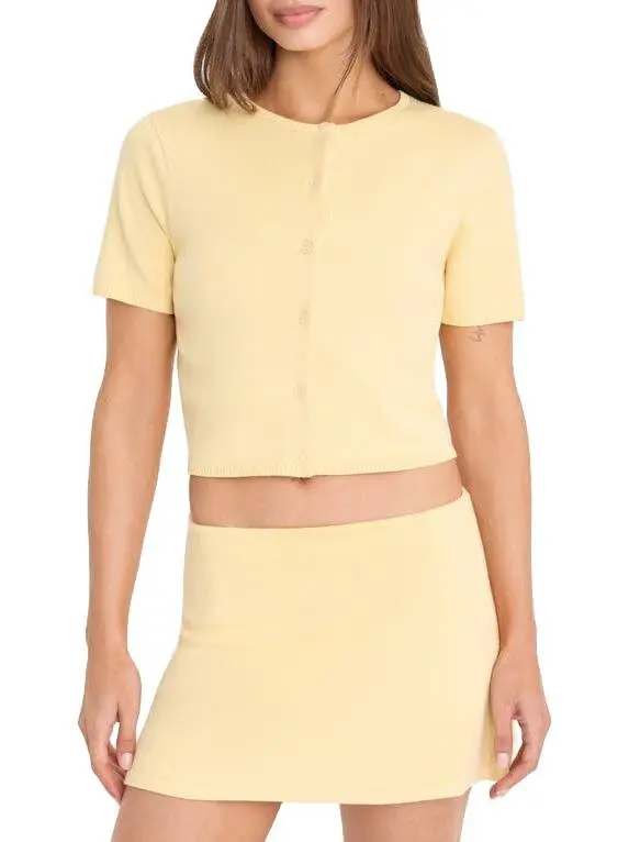 Good American The Keepsake Crop Cardigan - Honey